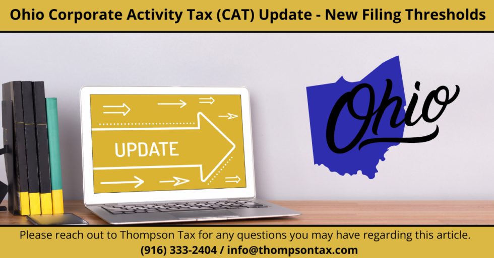 Ohio Corporate Activity Tax Threshold Update | Thompson Tax